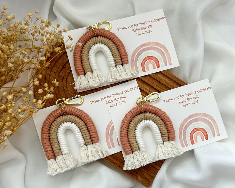 Custom Rainbow Macrame Keychains, Macrame Rainbow, Personalized ...
