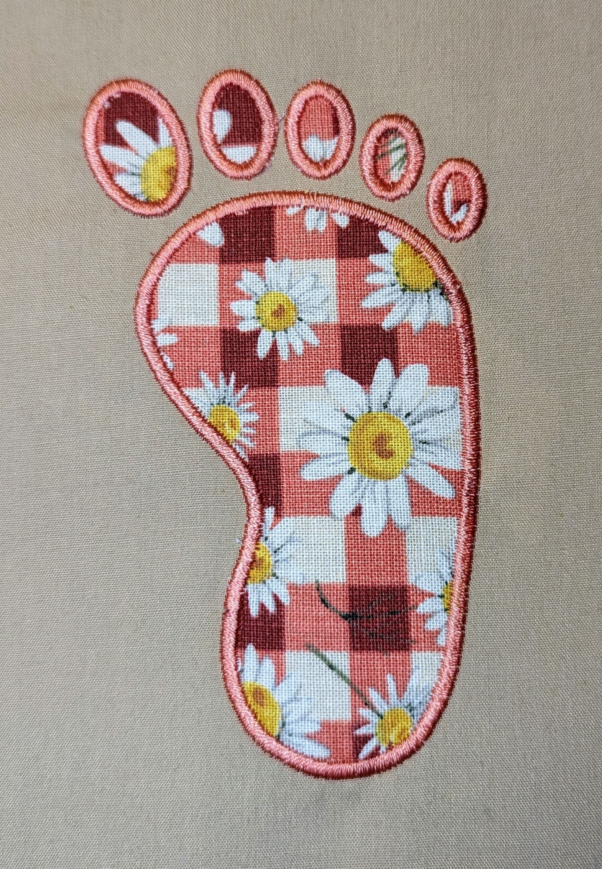 Baby Footprint Machine Embroidery Applique Design, Instant Download - Etsy