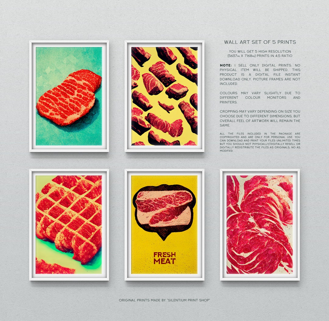 MEAT Wall Art Pop Art Poster Gallery Wall Prints Printable - Etsy