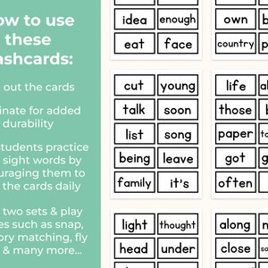 Fry's Third 100 Sight Words Flashcards, 2nd-3rd Grade (printable) - Etsy