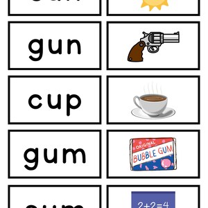 CVC Words! Picture Cards! Word Families! Matching Flashcards! CVC Games ...