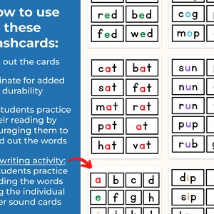 CVC Words! Flashcards! Consonant Vowel Consonant! Printable ...