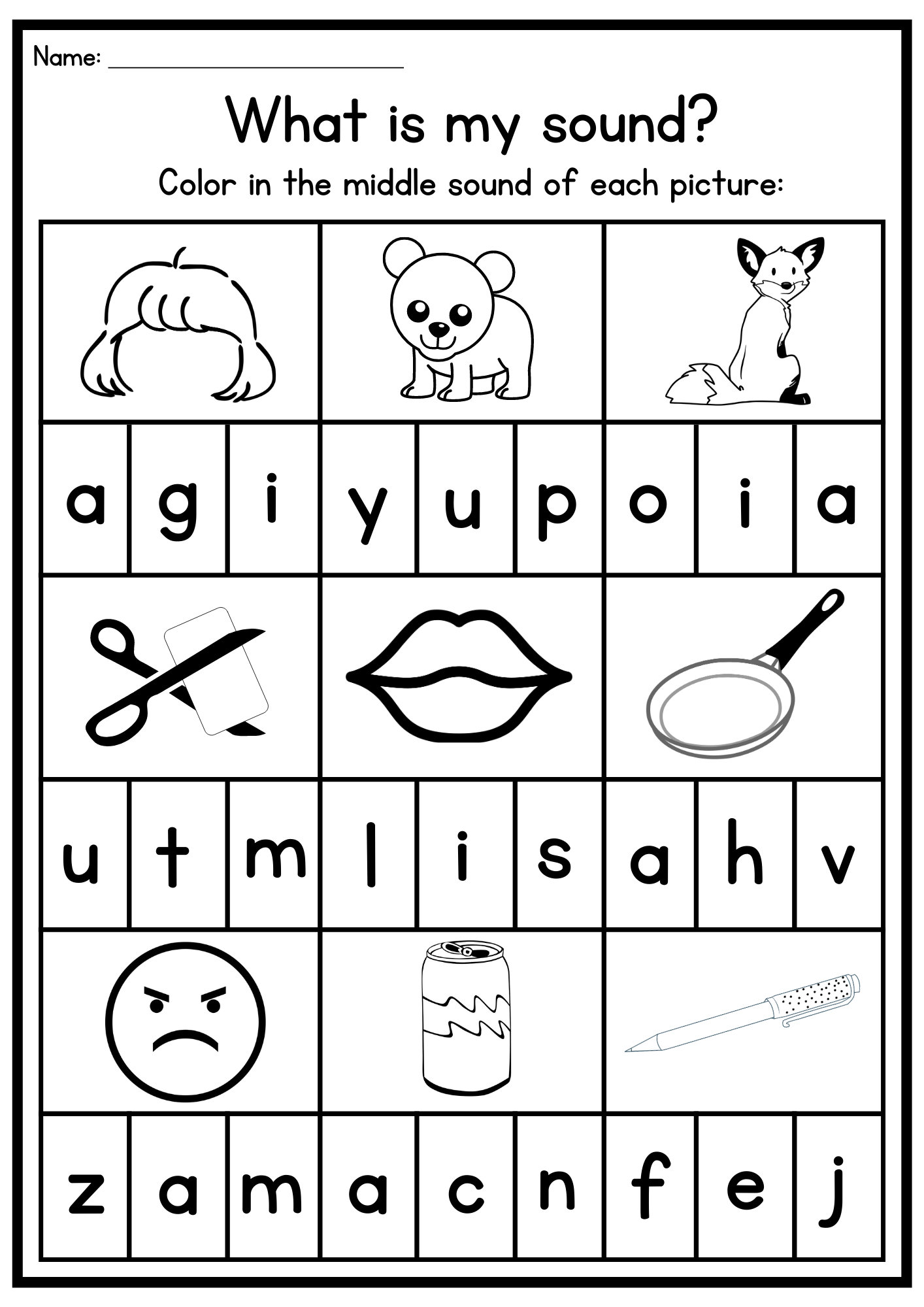 Medial Sound Worksheets! Middle Sound Worksheets! Phonics! Pre ...