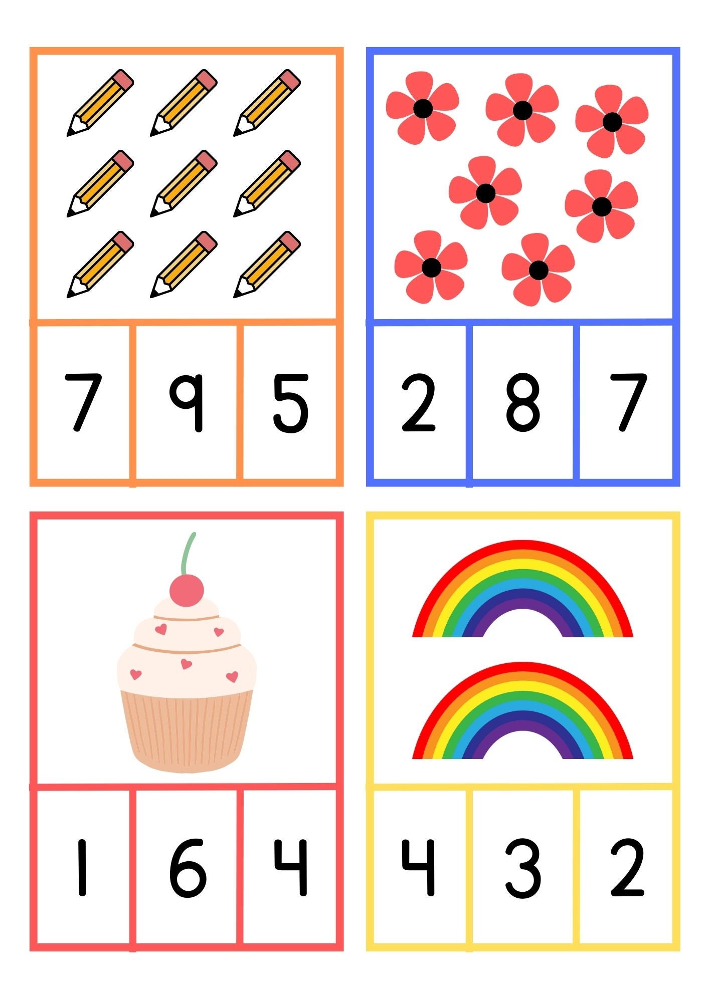 Counting Clip Cards! Numbers! Clip Cards! Number Cards! Mathematics ...