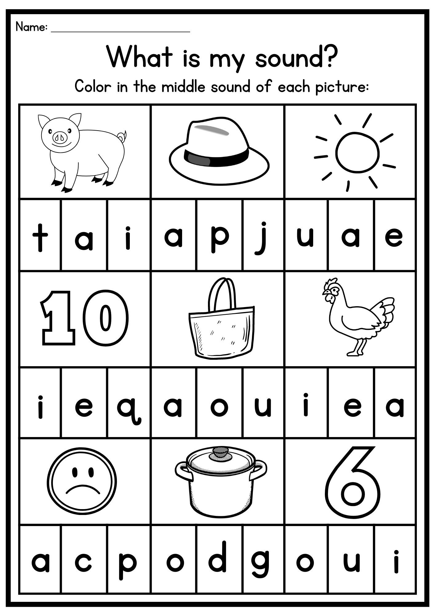 Medial Sound Worksheets! Middle Sound Worksheets! Phonics! Pre ...