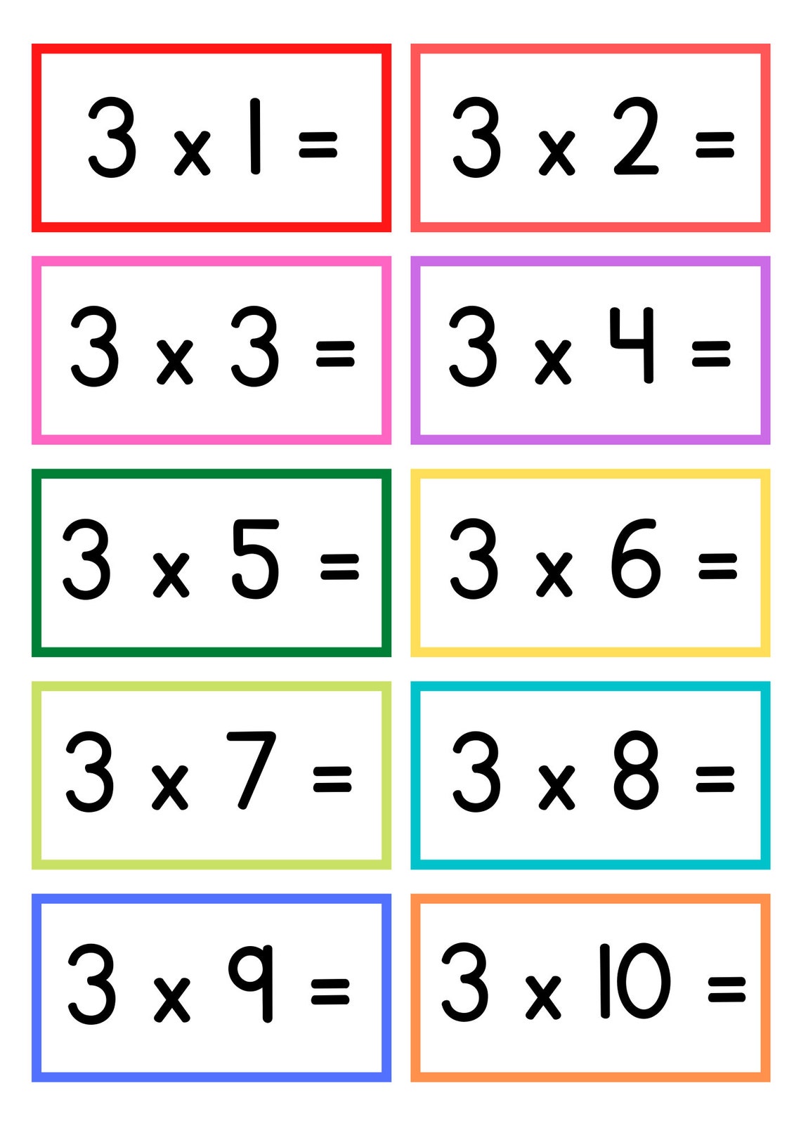 Multiplication! Flashcards! Times Tables! Multiply! Mathematics! Math ...