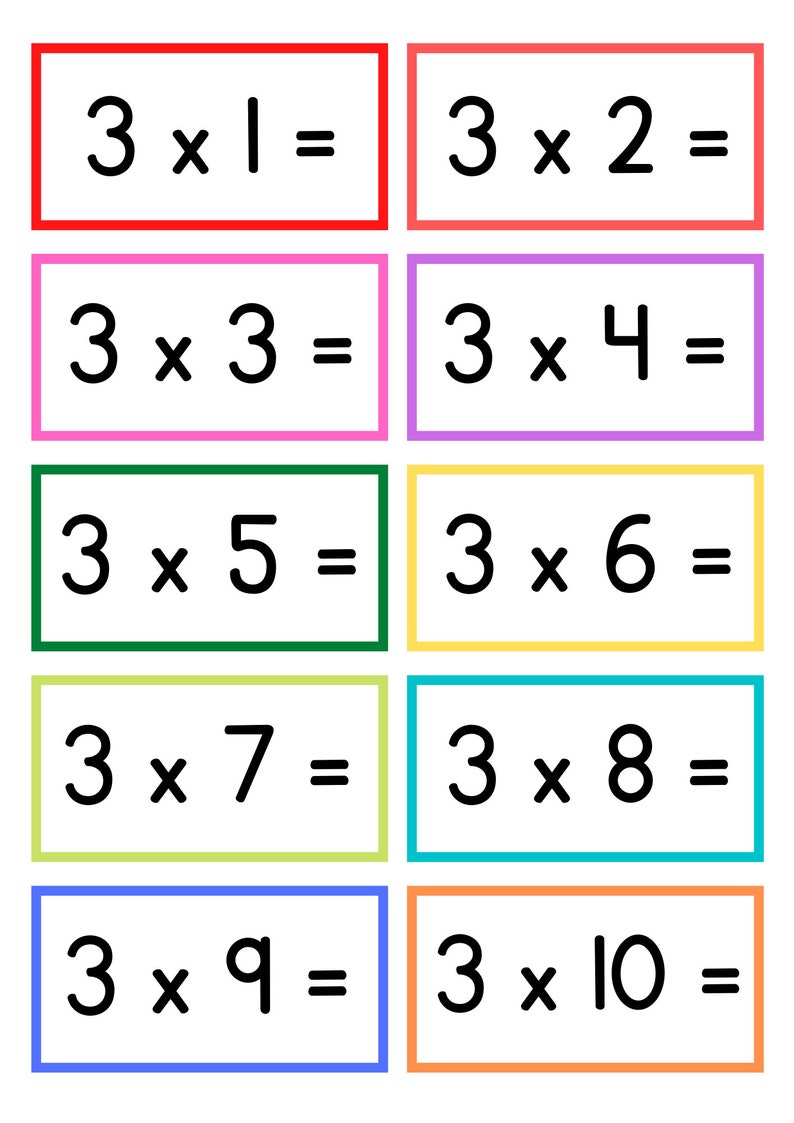 Multiplication! Flashcards! Times Tables! Multiply! Mathematics! Math ...