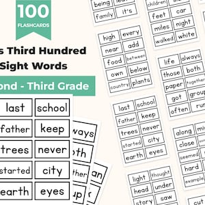 Fry's Third 100 Sight Words Flashcards, 2nd-3rd Grade (printable) - Etsy