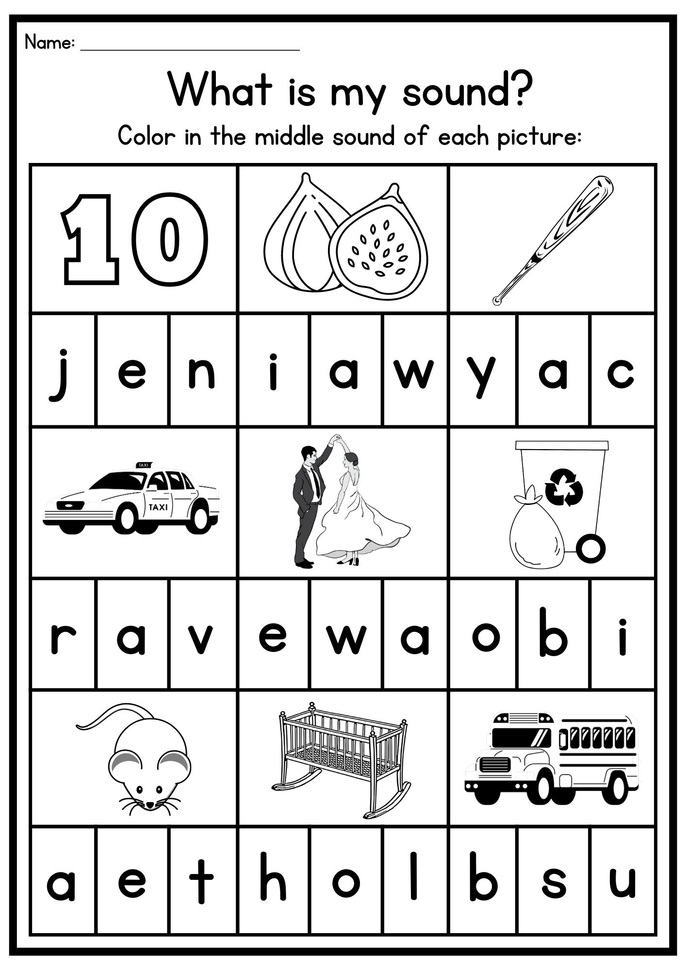Phonemic Awareness Worksheets | Beginning, Middle, End Sound (PDF ...