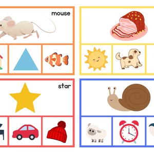 Rhyming Words Clip Cards – Pre-k to Kindergarten (digital Download) - Etsy