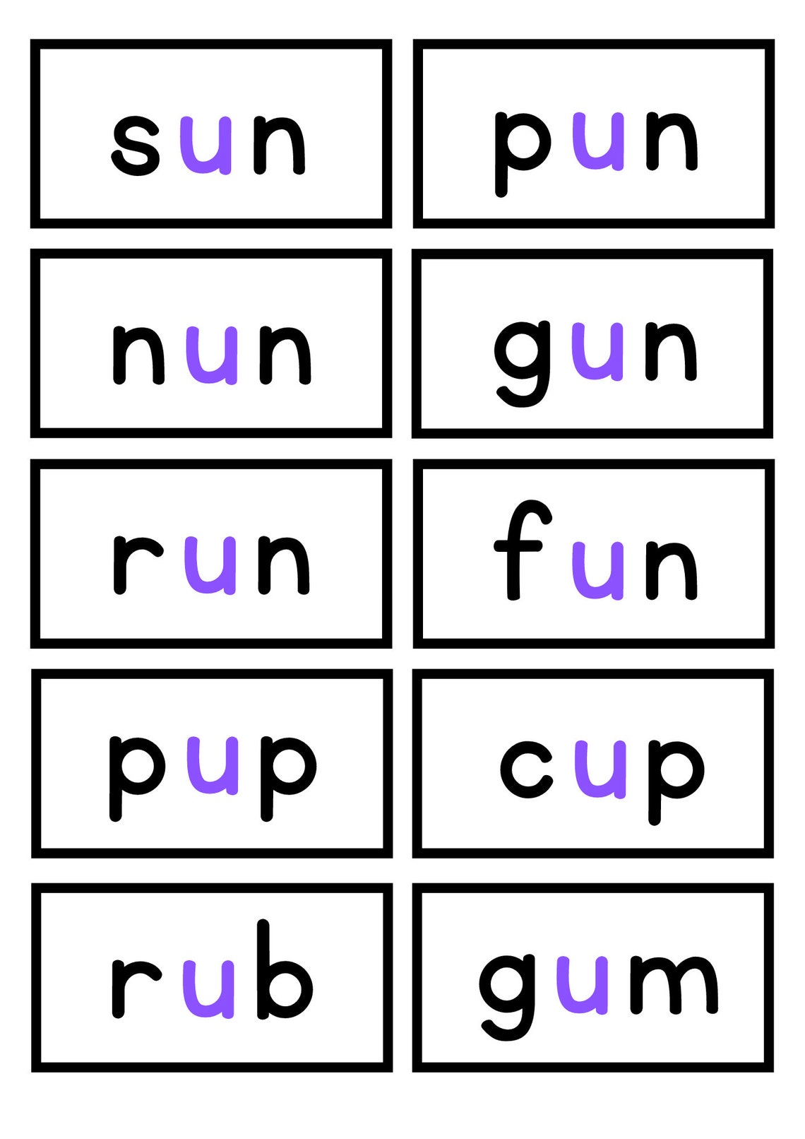 CVC Words! Flashcards! Consonant Vowel Consonant! Printable ...