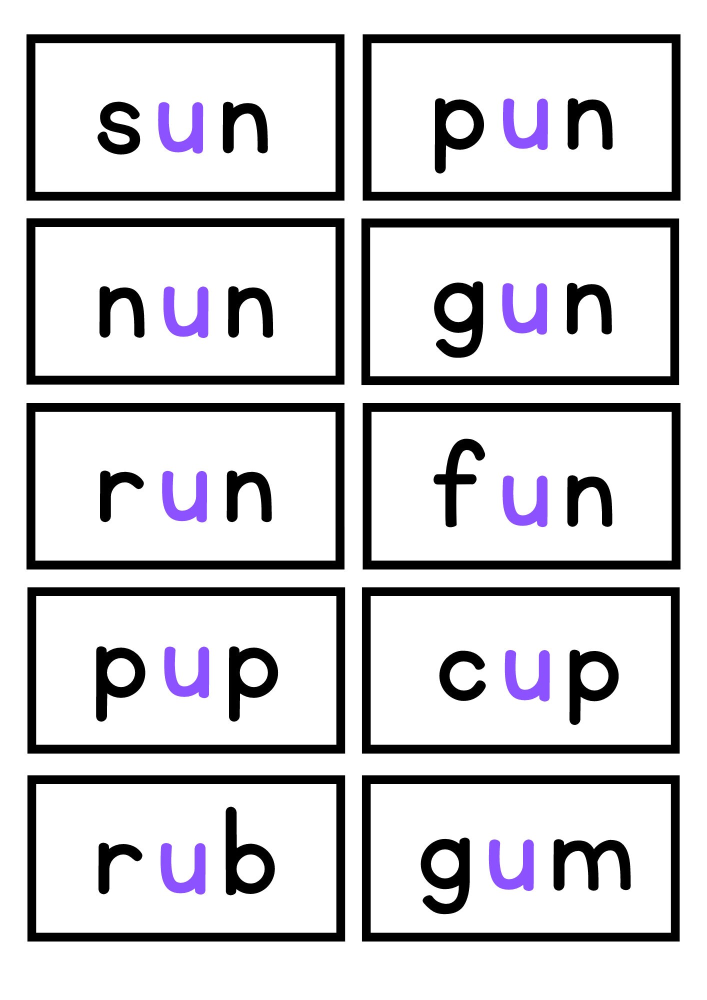 CVC Words! Flashcards! Consonant Vowel Consonant! Printable ...