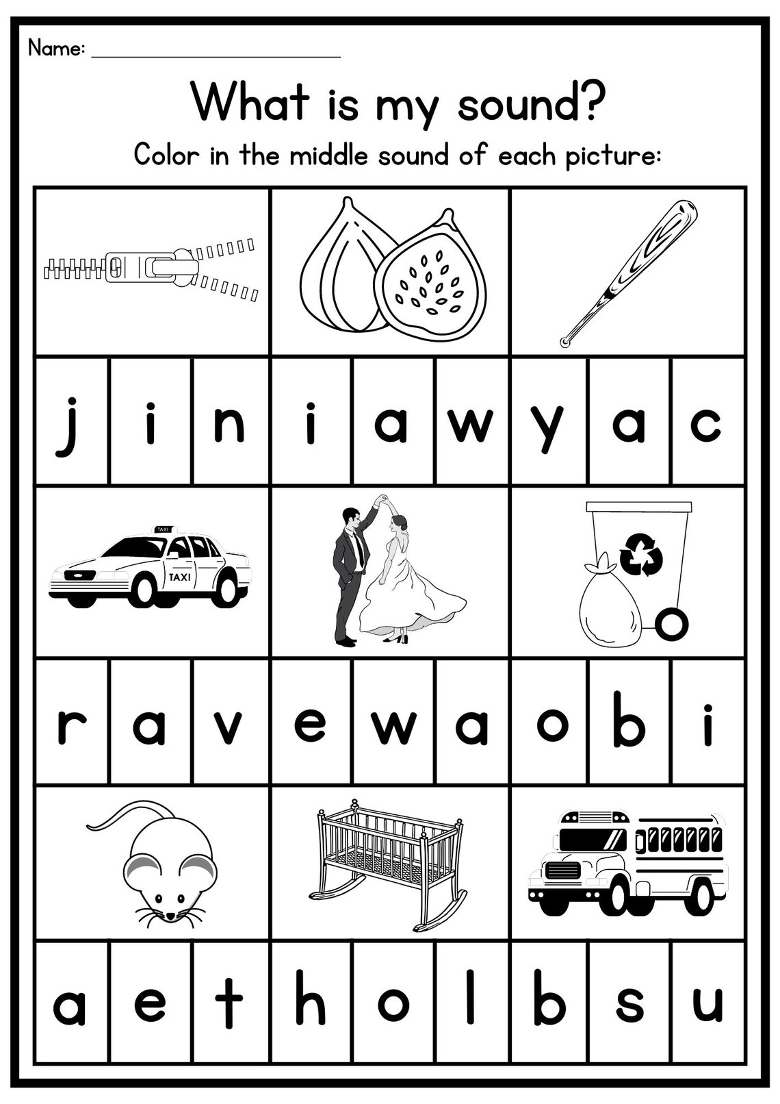 Medial Sound Worksheets! Middle Sound Worksheets! Phonics! Pre ...