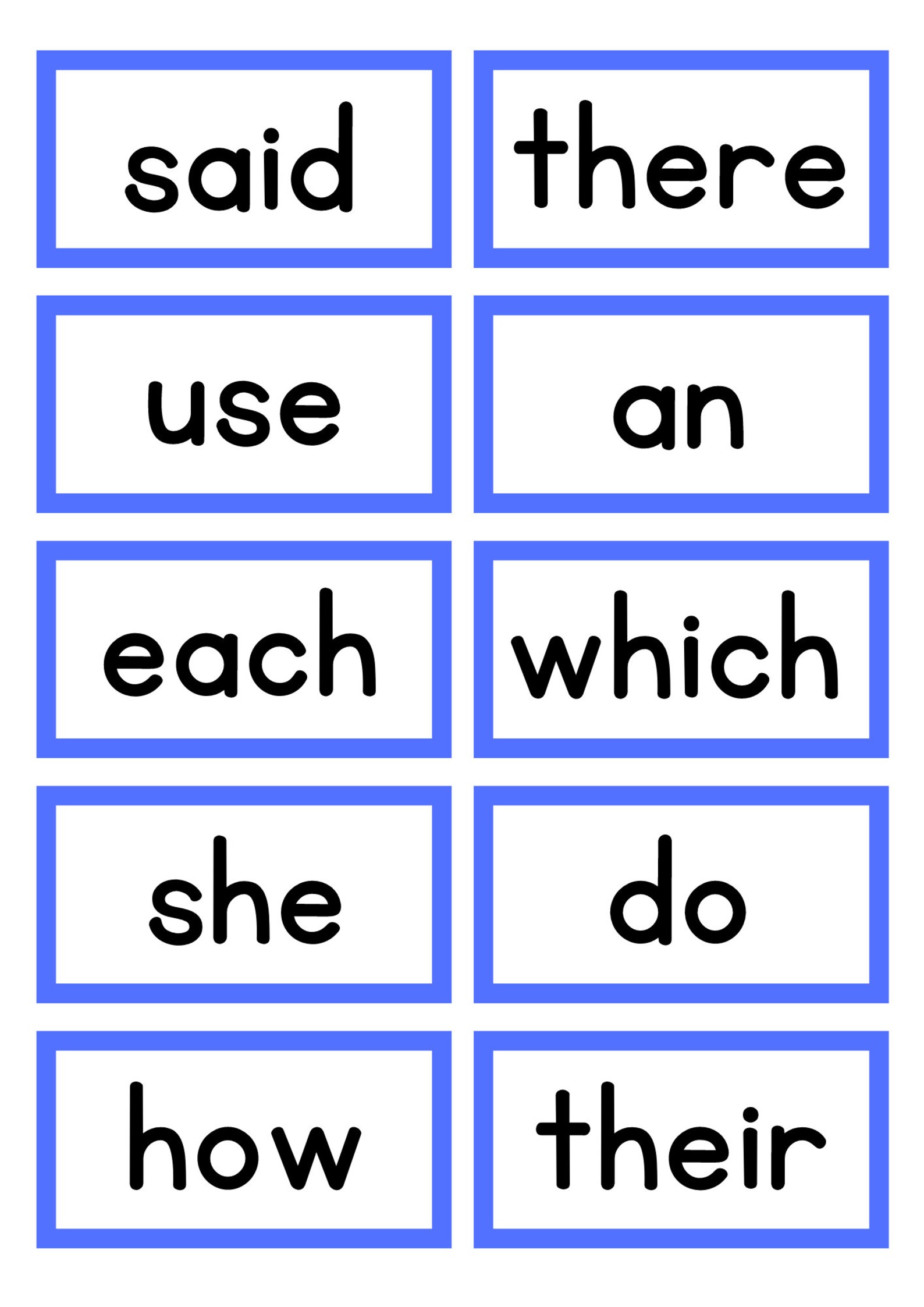 Fry's First 100 Sight Words Flashcards, Color Coded (printable) - Etsy