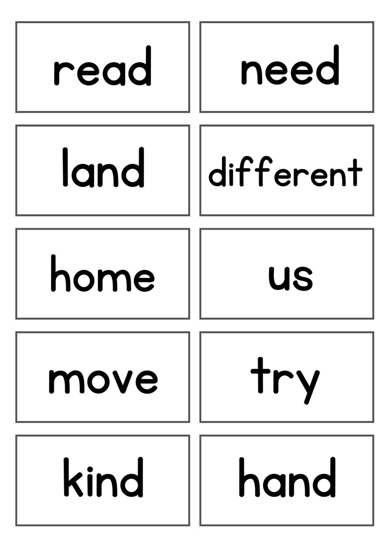 Fry's Second 100 Sight Words. Printable. Flashcards. - Etsy