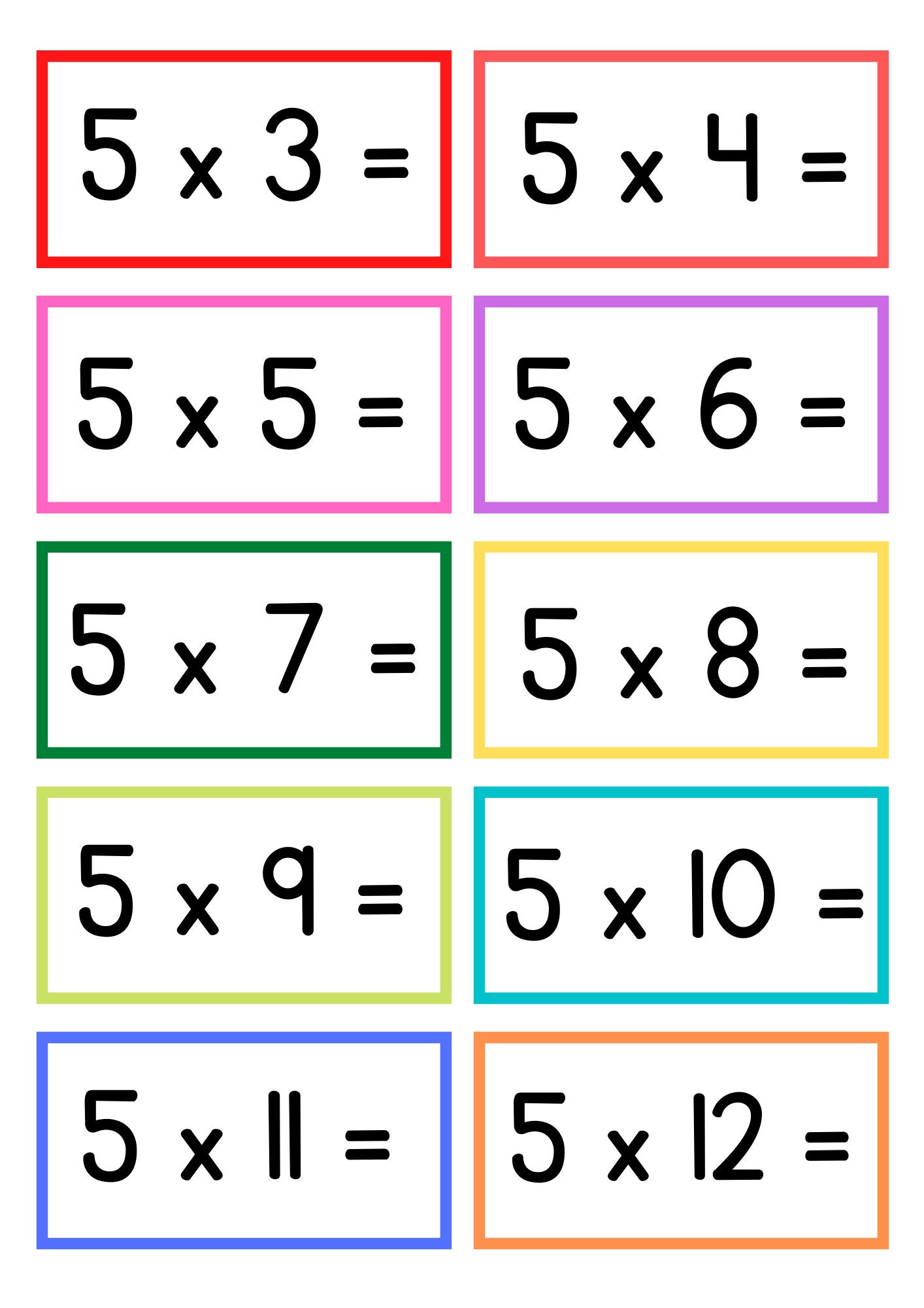 Multiplication! Flashcards! Times Tables! Multiply! Mathematics! Math ...
