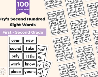 Fry's Third 100 Sight Words. Flashcards. Printable. Second Grade. Third ...