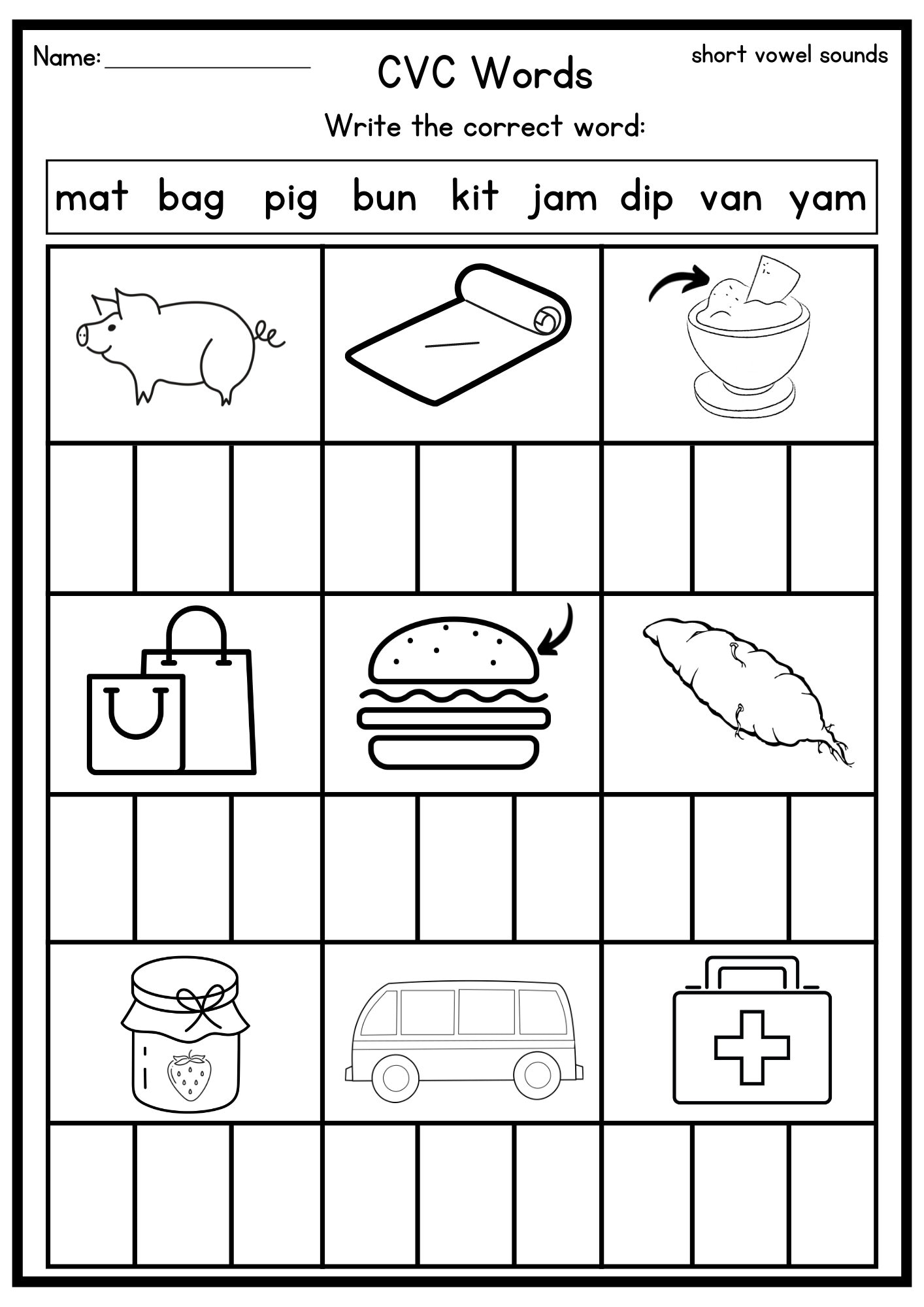 CVC Worksheets! CVC Activities! CVC Writing! Consonant Vowel Consonant ...