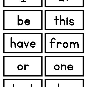 Fry's First 100 Sight Words Flashcards, Printable (PDF) - Etsy