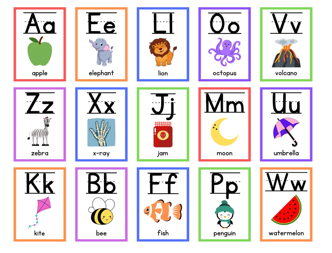 Colorful Alphabet Posters + Charts, Classroom Display (28 Prints ...