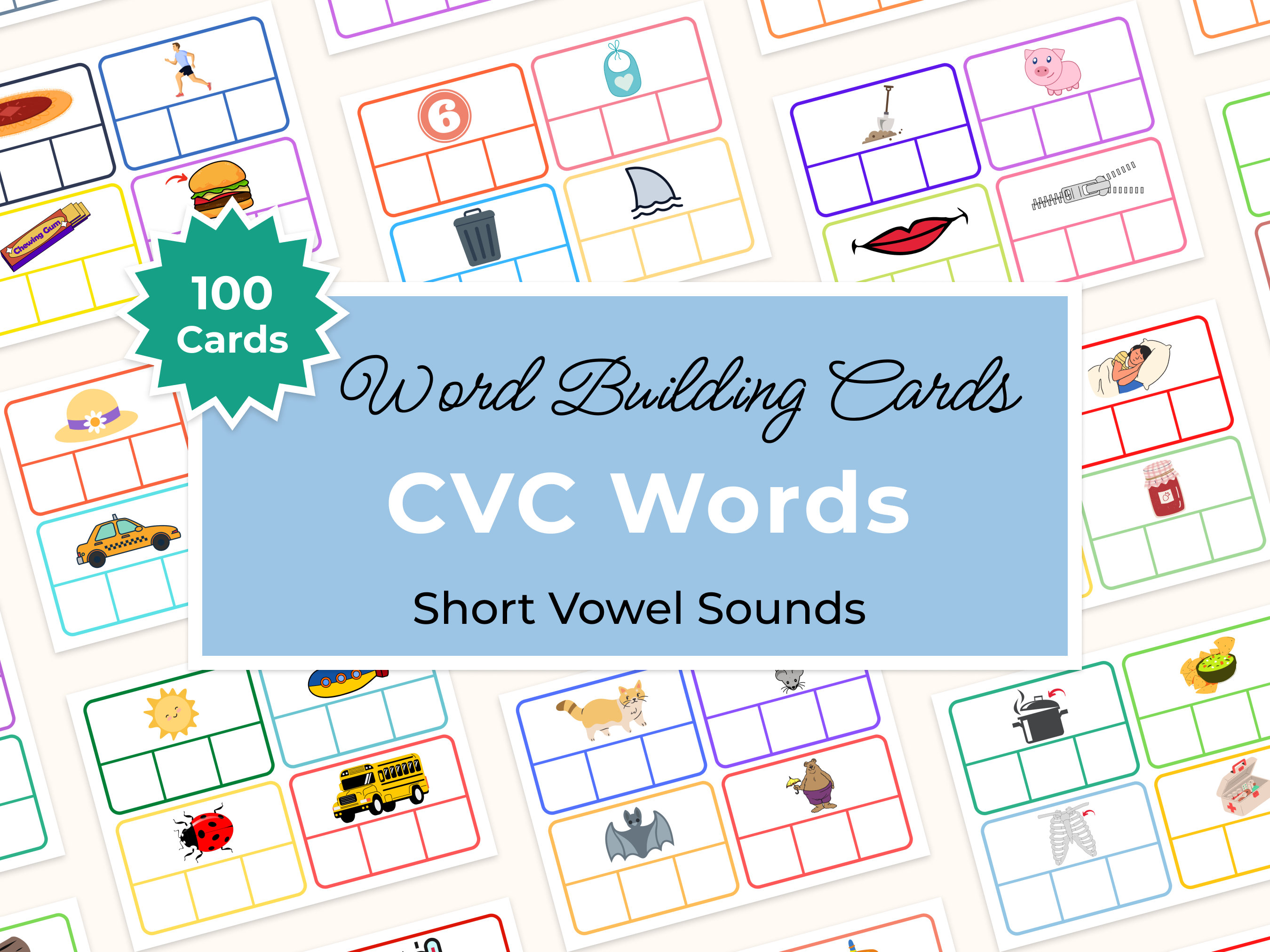 CVC Word Building Cards Writing Cards CVC Words (Download Now) - Etsy