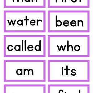 Fry's First 100 Sight Words Flashcards, Color Coded (printable) - Etsy
