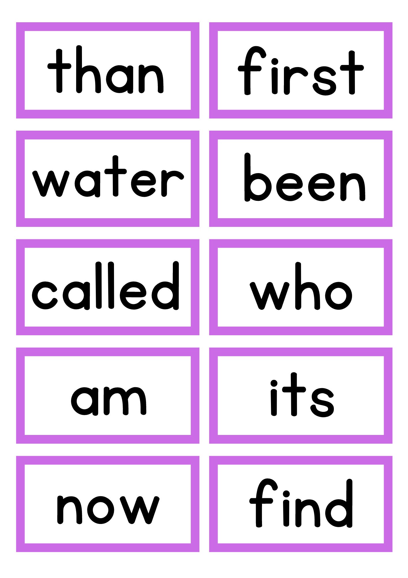 Fry's First 100 Sight Words Flashcards, Color Coded (printable) - Etsy