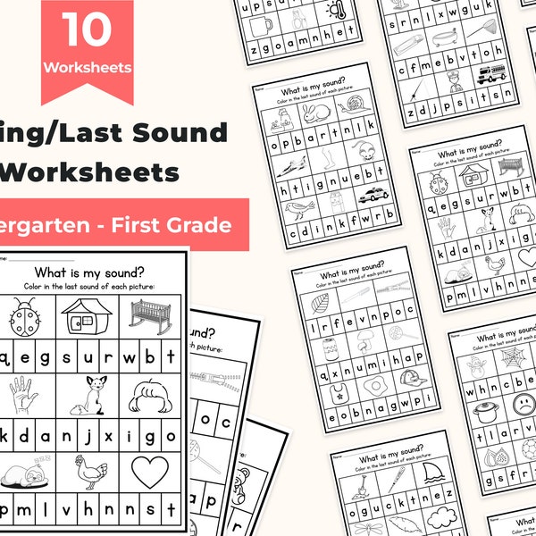 Ending Sounds Worksheets - Etsy