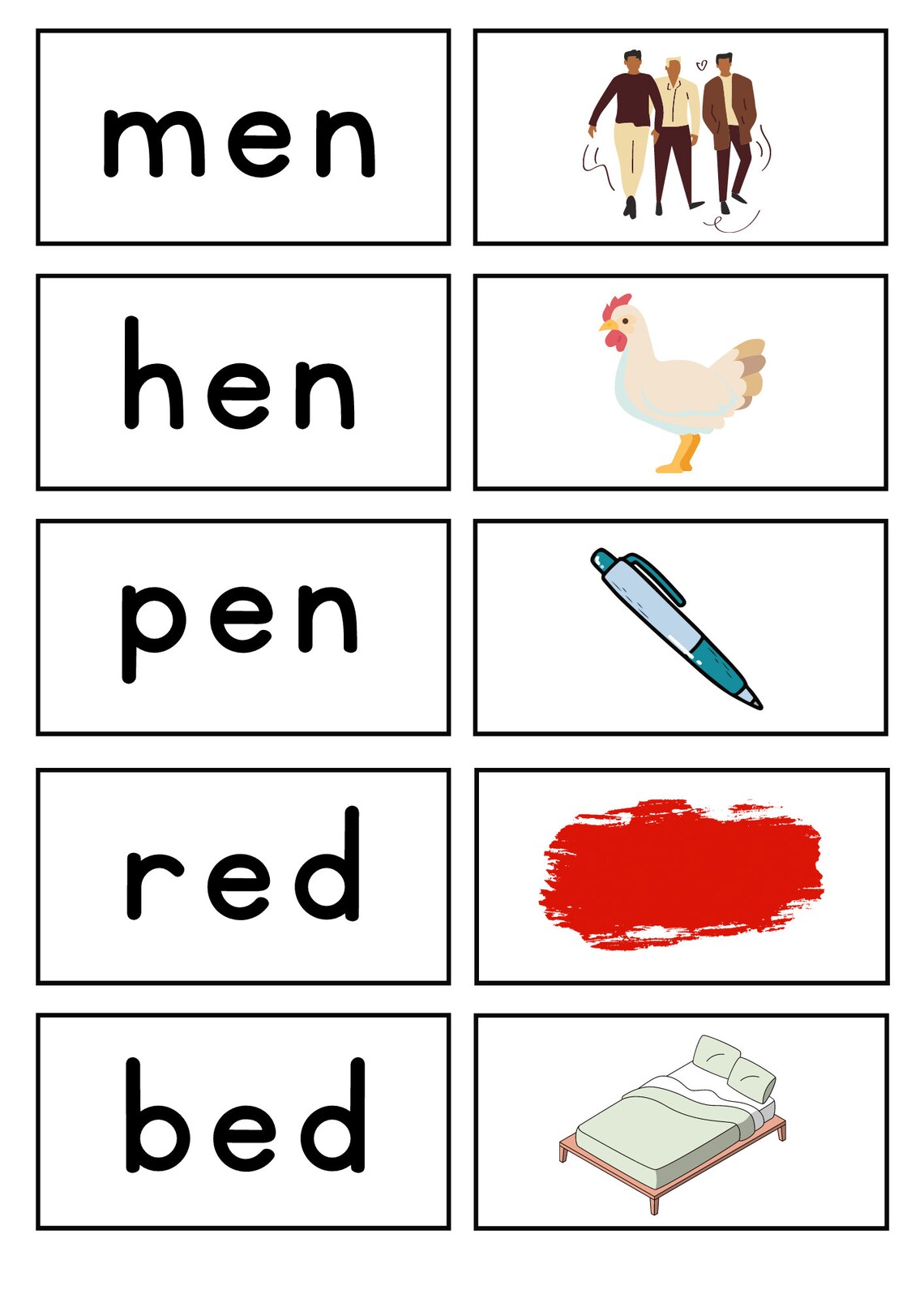 CVC Words. Picture Cards. Word Families. Matching Flashcards. - Etsy