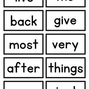 Fry's Second 100 Sight Words Flashcards, Grades 1-2 (printable) - Etsy