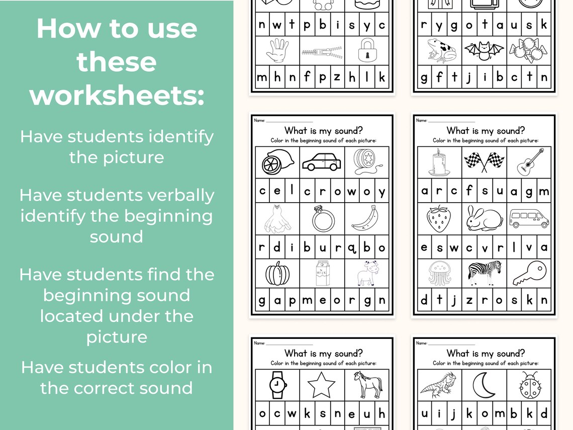 Beginning Sound Worksheets! Phonological Awareness! Phonics! Worksheets ...