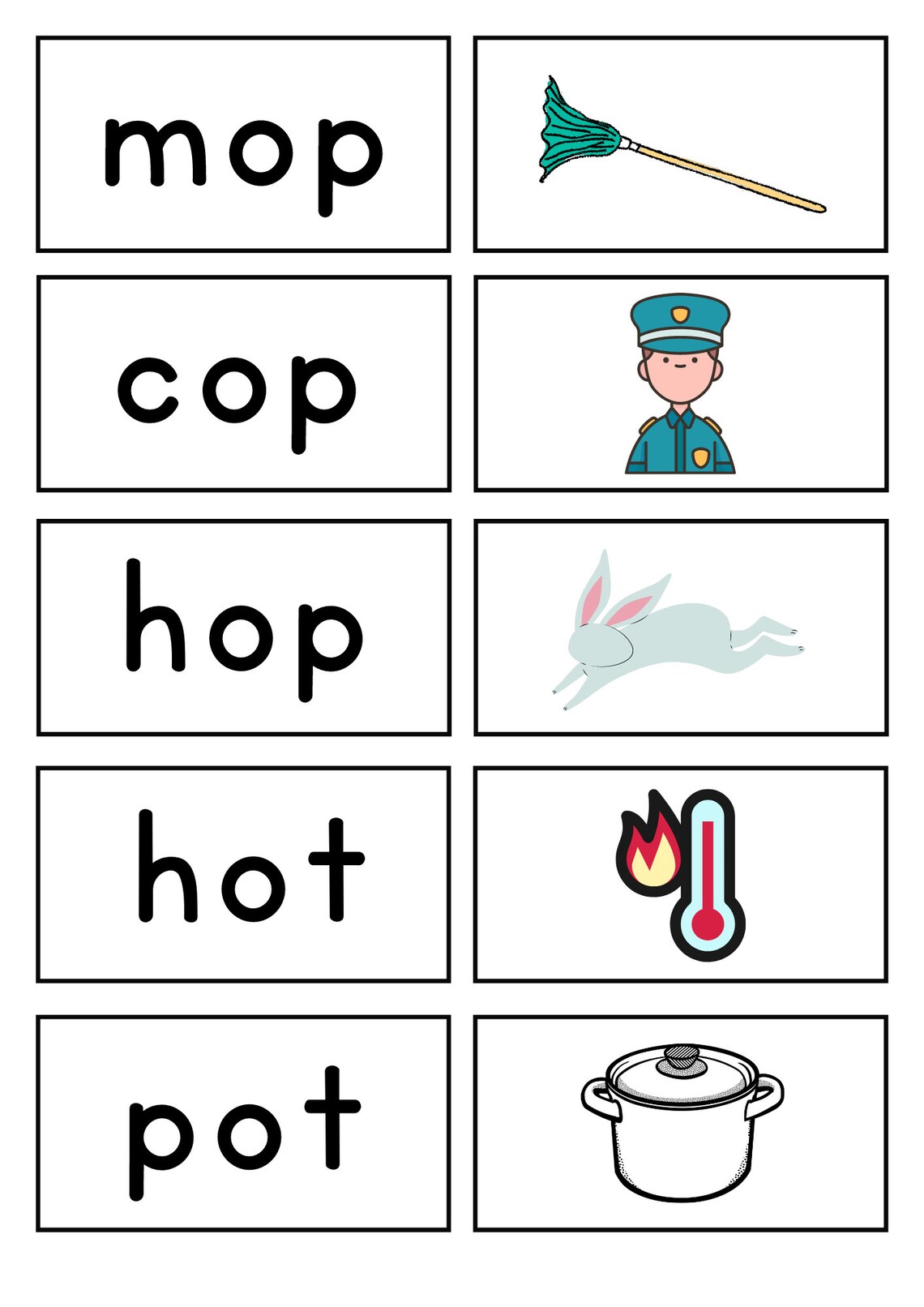 CVC Words. Picture Cards. Word Families. Matching Flashcards. - Etsy