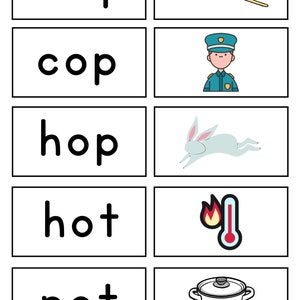 CVC Words. Picture Cards. Word Families. Matching Flashcards. - Etsy