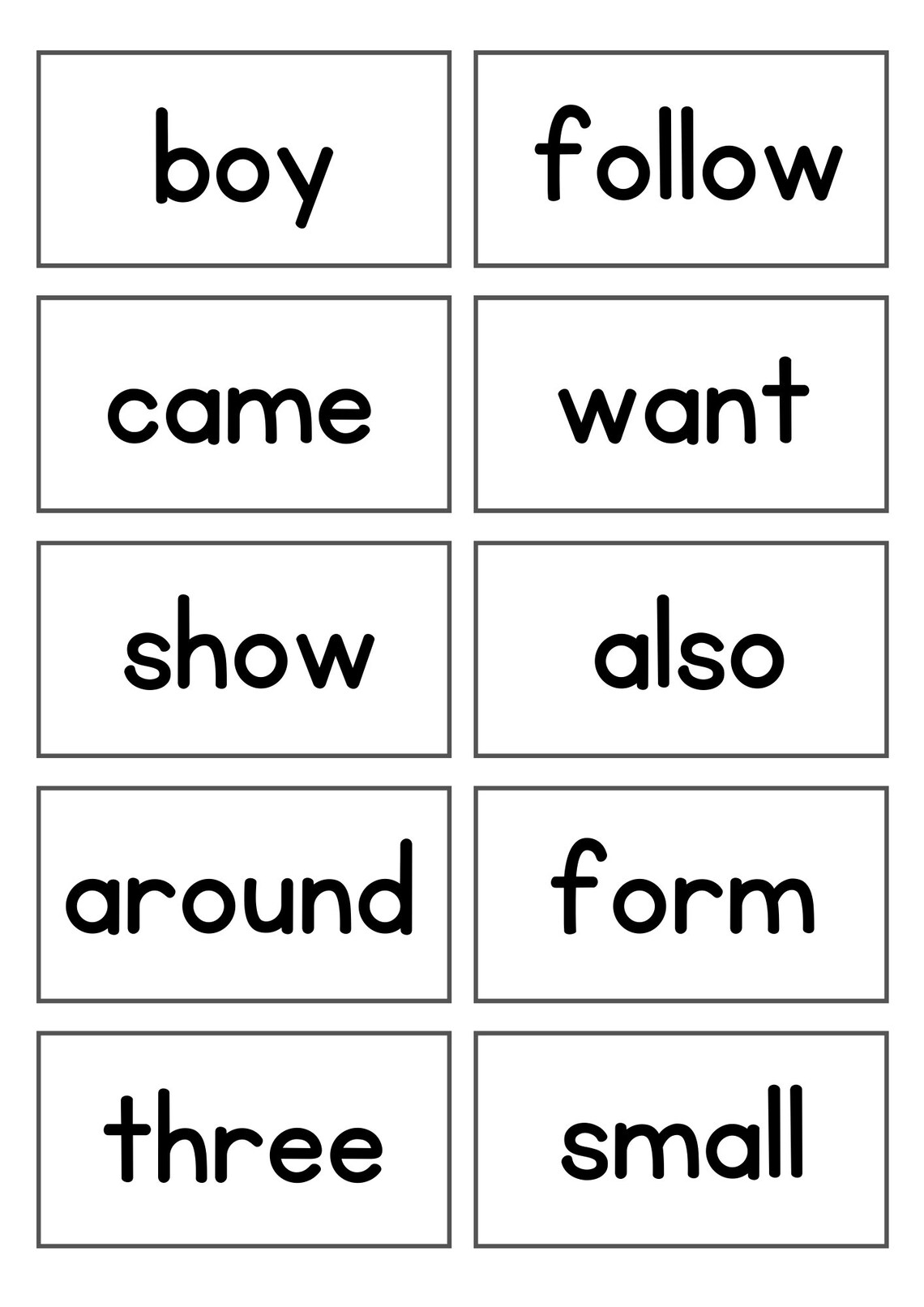 Fry's Second 100 Sight Words. Printable. Flashcards. - Etsy