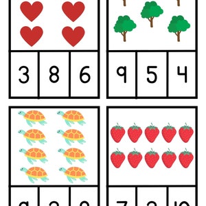 Counting Clip Cards – Math Activity, Pre-k to Kindergarten (digital ...
