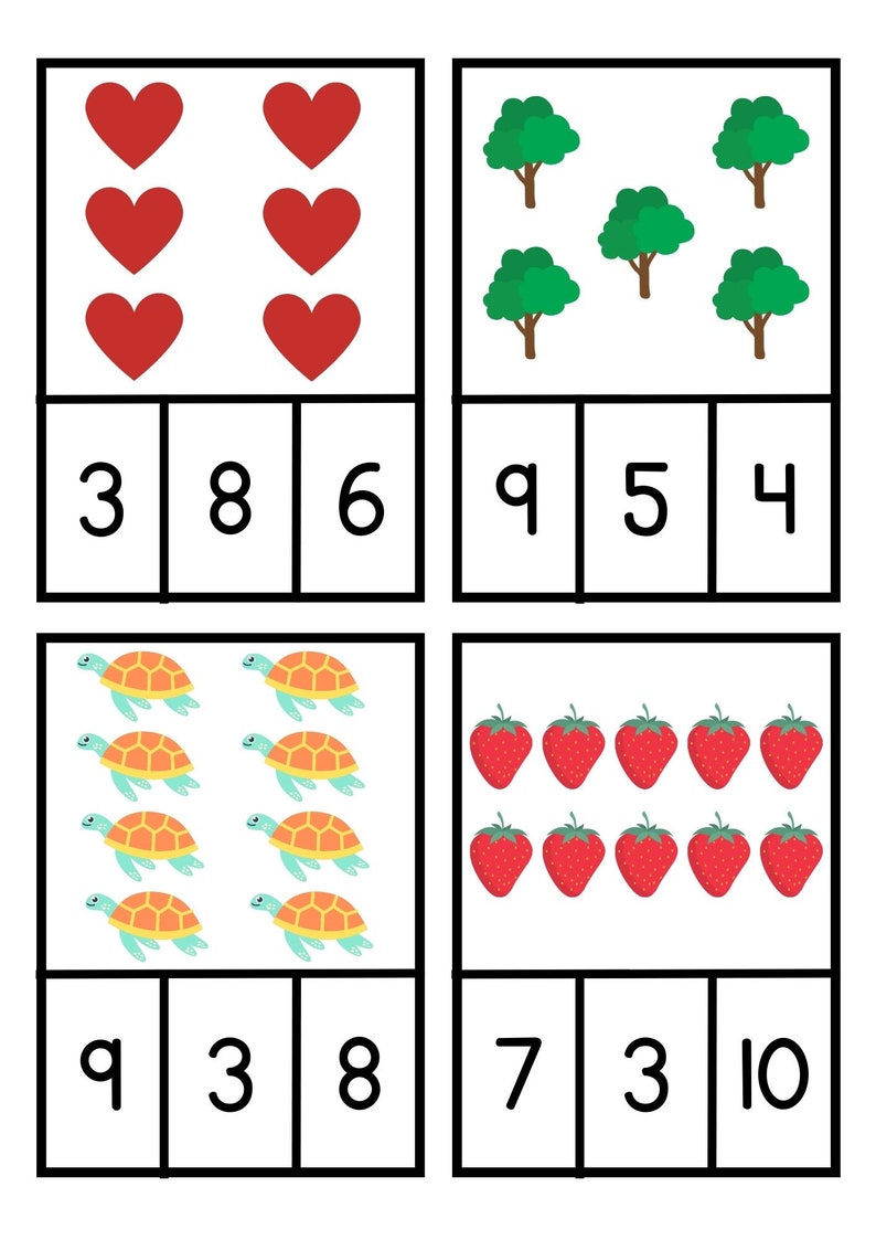 Counting Clip Cards – Math Activity, Pre-k to Kindergarten (digital ...