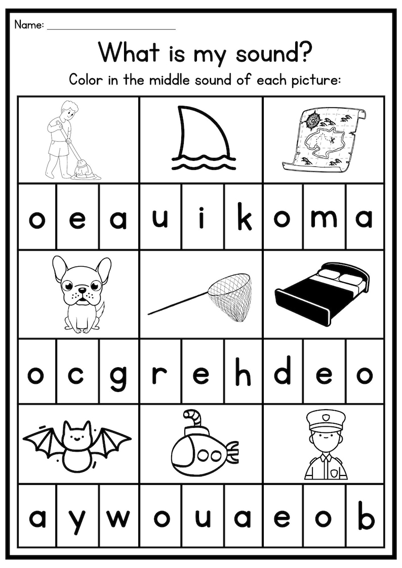 Medial Sound Worksheets! Middle Sound Worksheets! Phonics! Pre ...