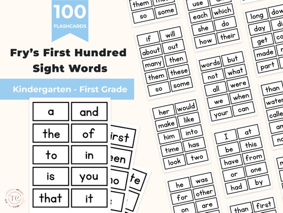 First Hundred Words Flash Cards