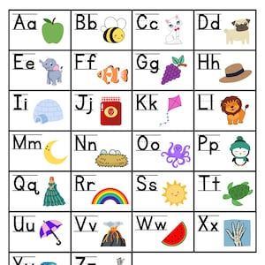 Alphabet Posters With Charts | Colorful Classroom Display - Etsy