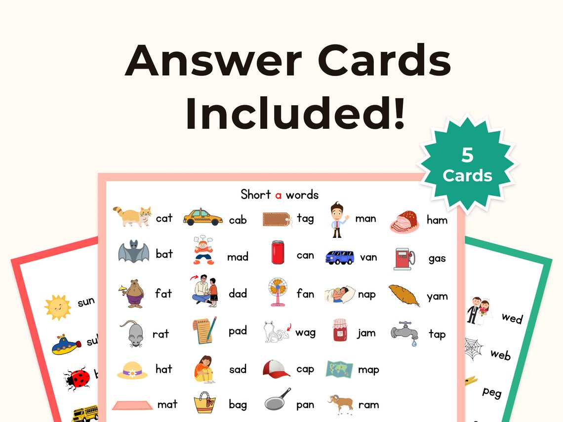 CVC Word Building Cards Writing Cards CVC Words Phonics - Etsy