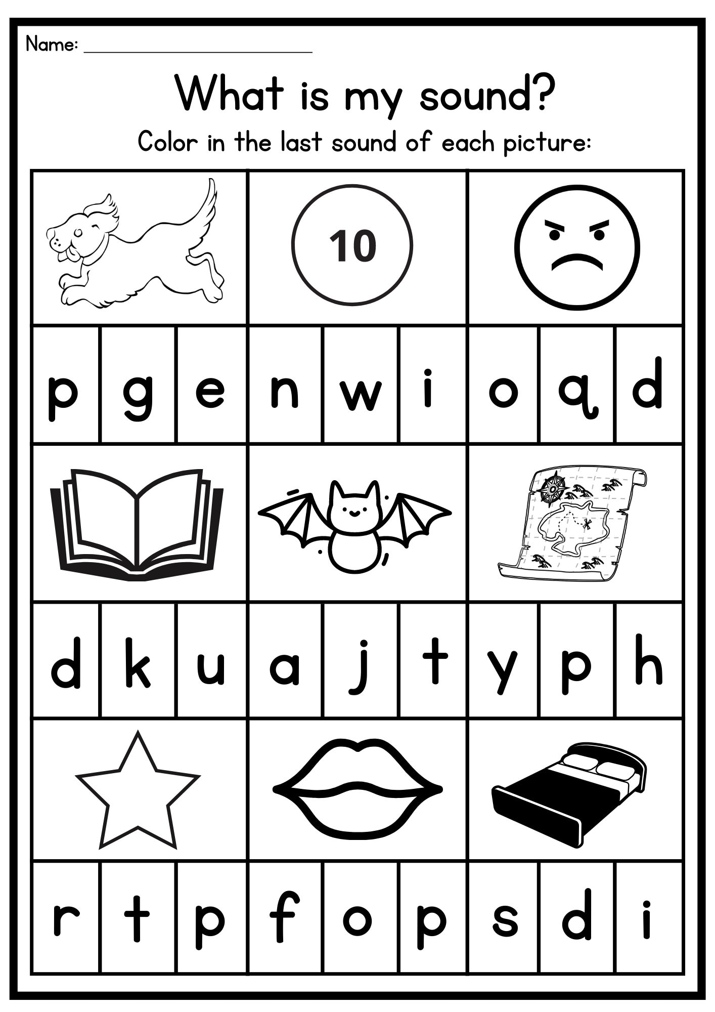 Phonemic Awareness Worksheets | Beginning, Middle, End Sound (PDF ...