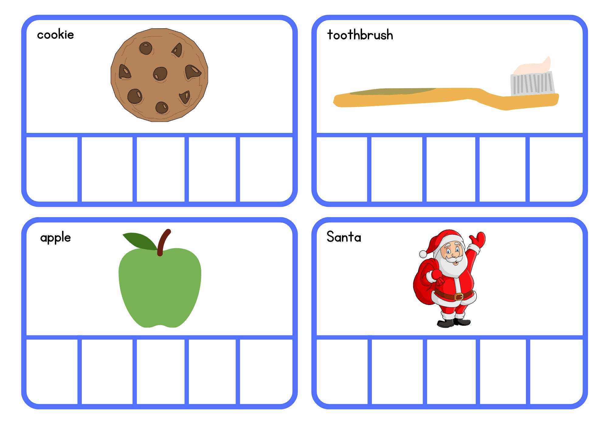 Syllable Counting Cards, Kindergarten & First Grade (36 Cards) - Etsy