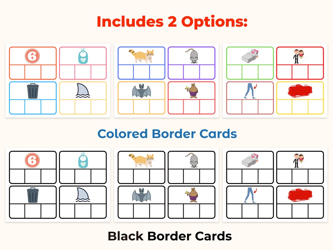 CVC Word Building Cards Writing Cards CVC Words (Download Now) - Etsy