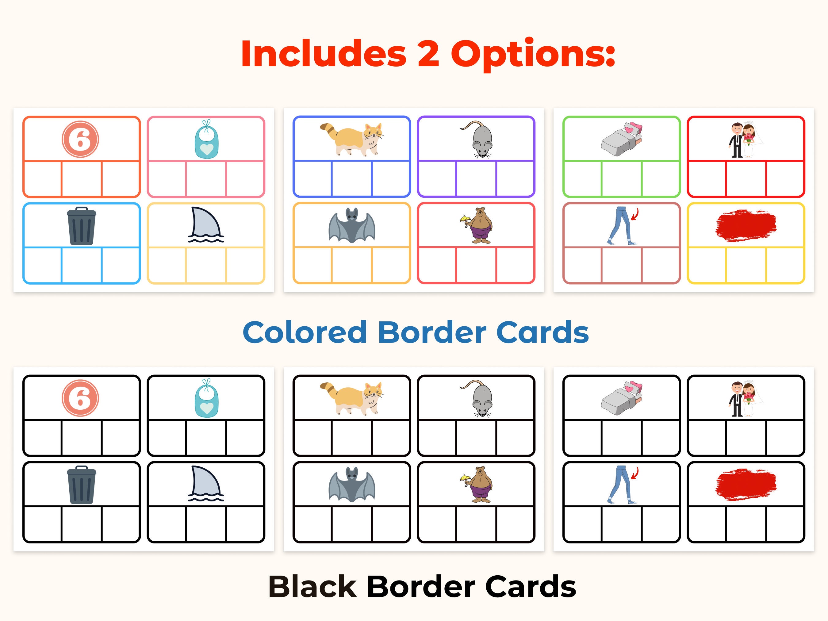 CVC Word Building Cards Writing Cards CVC Words (Download Now) - Etsy