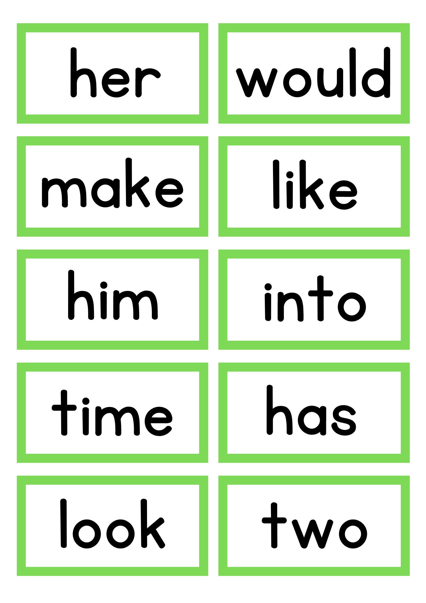Fry's First 100 Sight Words Flashcards, Color Coded (printable) - Etsy