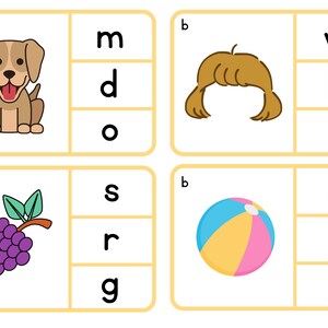 Phonics Clip Cards Bundle: Beginning, Middle, End Sounds Activity - Etsy