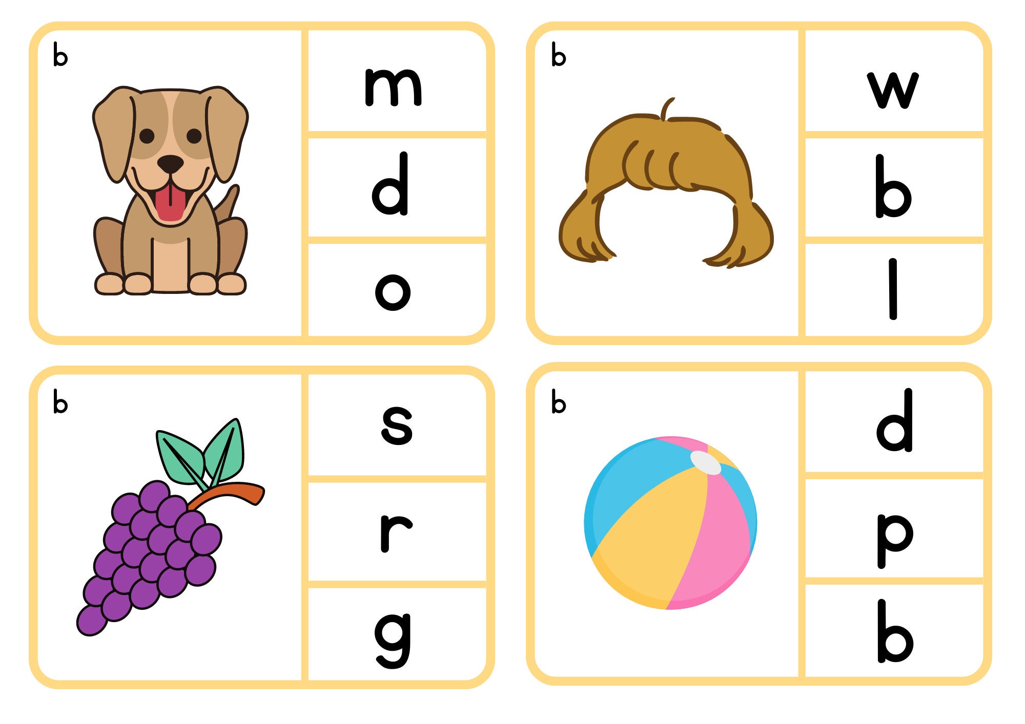 Beginning Middle End Sound Clip Cards Bundle Phonics Activity Alphabet ...