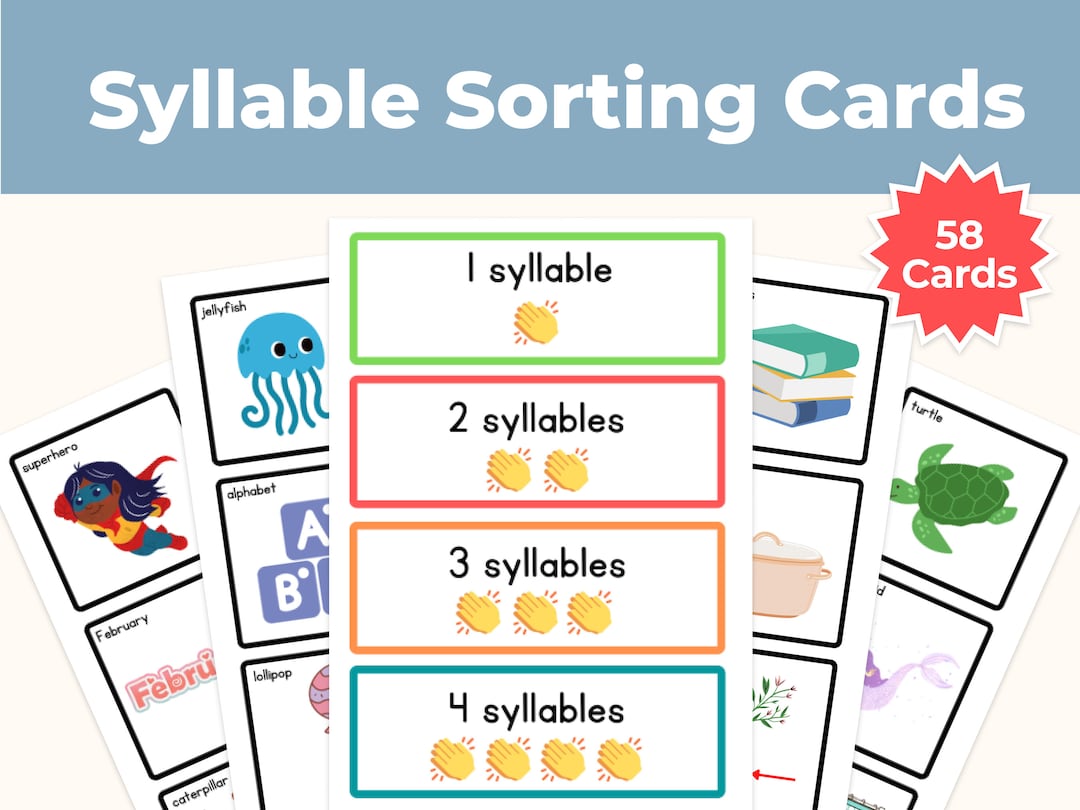 Syllable. Syllables Sorting Cards. Sorting Activity. Grouping Syllables ...