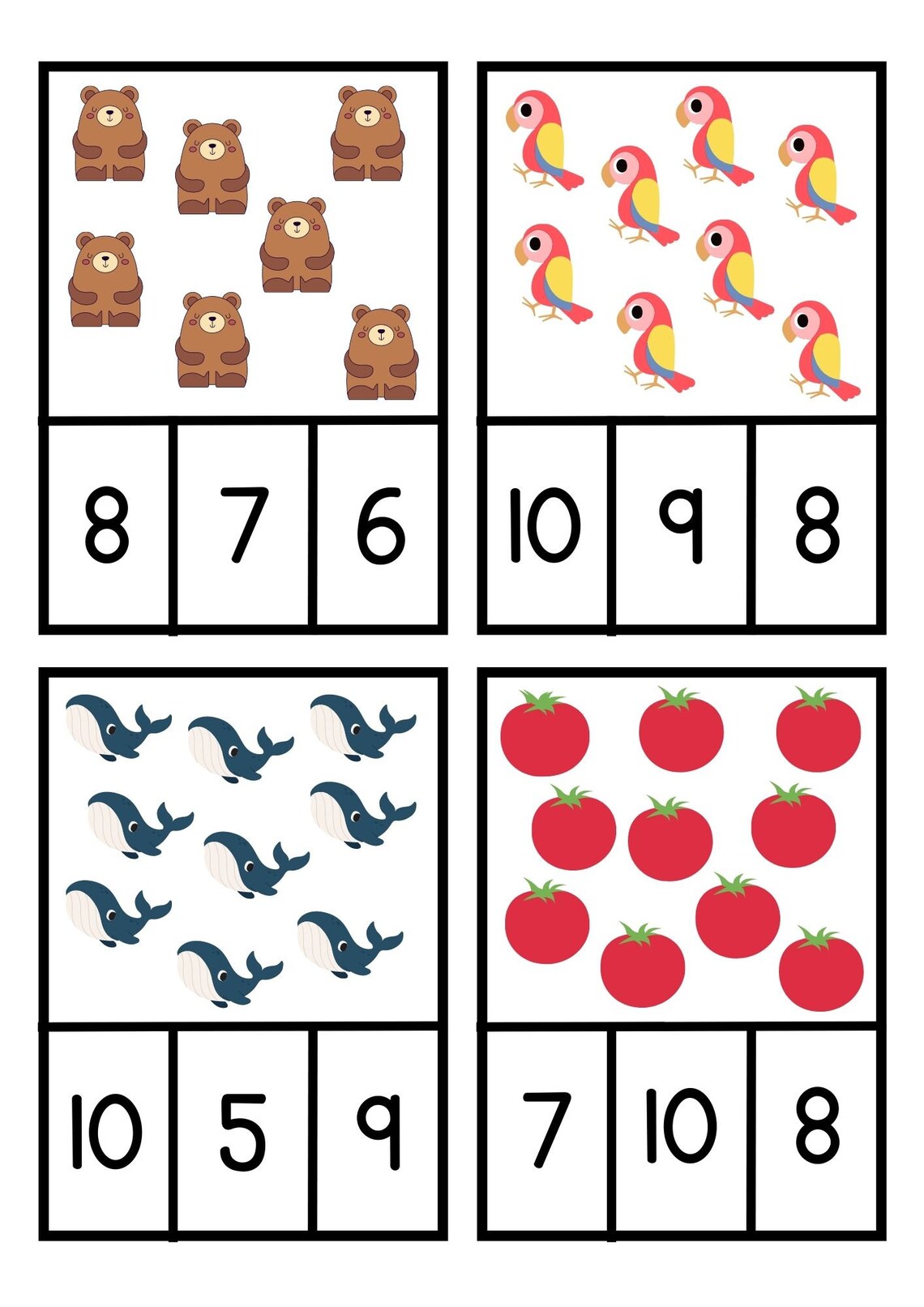 Counting Clip Cards! Numbers! Clip Cards! Number Cards! Mathematics ...