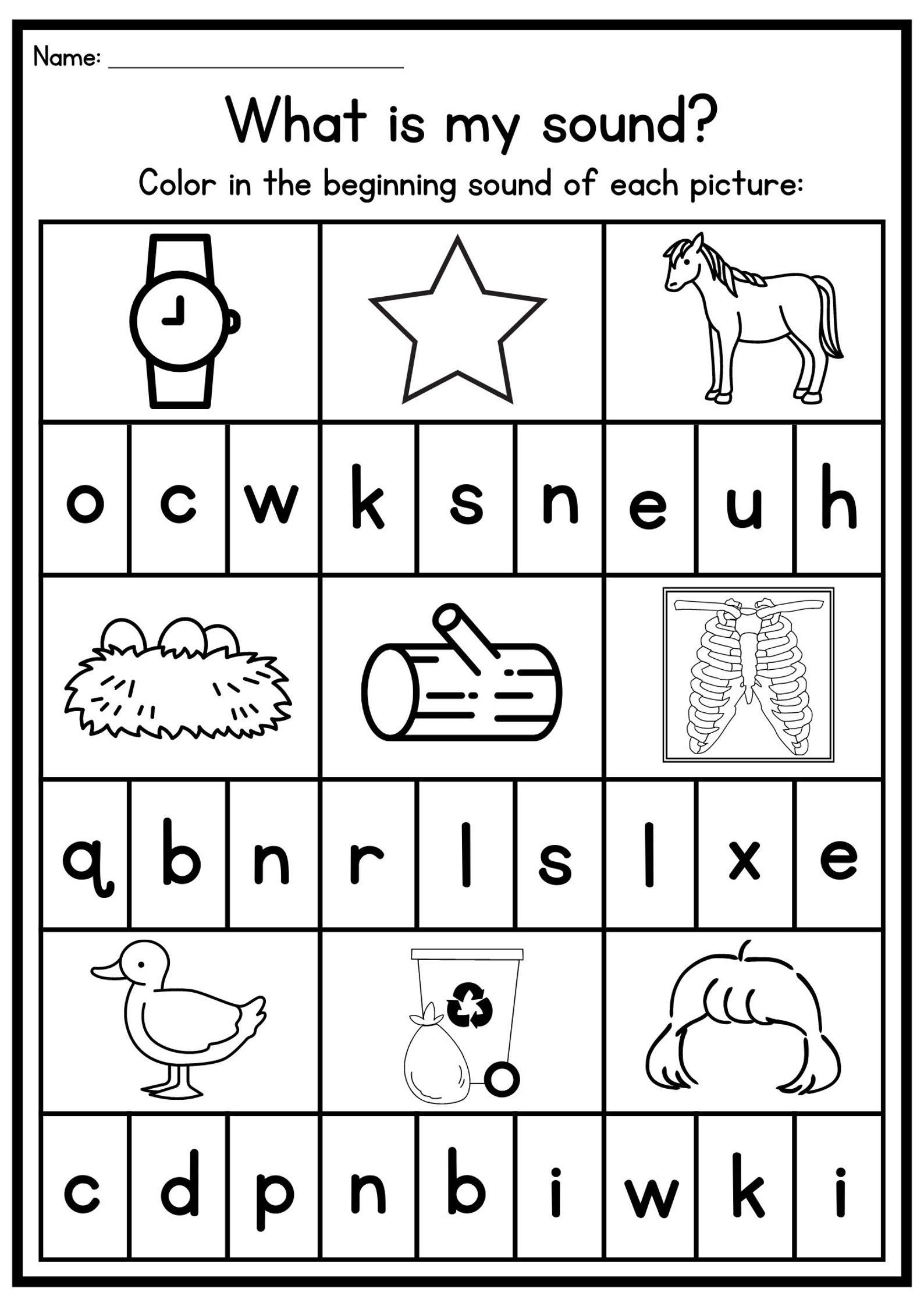 Phonemic Awareness Worksheets | Beginning, Middle, End Sound (PDF ...